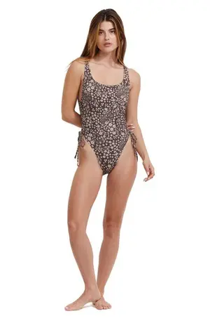 GOTTEX Bella Flora Scoop Neck One Piece - Multi Brown