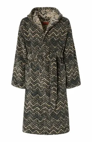 Missoni Azul Cotton Terry Chevron Bathrobe - Brown