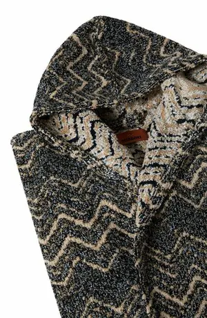 Missoni Azul Cotton Terry Chevron Bathrobe - Brown