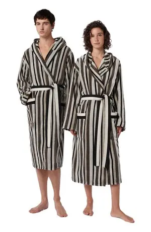 Missoni Craig Striped Cotton Terry Bathrobe - Black & White