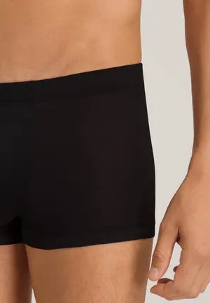 Hanro Cotton Sporty Cotton Knit Boxer Brief - Black