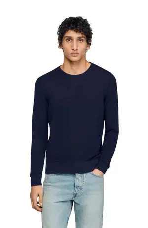 Sandro Textured Knit Sweater - Navy Blue