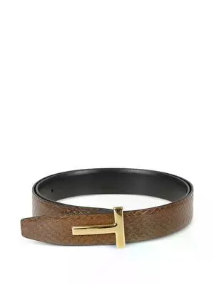 TOM FORD Snakeskin Effect Leather Belt