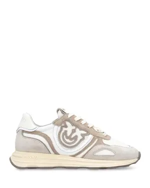 Pinko Zoe Lace Up Sneakers - Sand