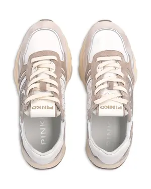 Pinko Zoe Lace Up Sneakers - Sand