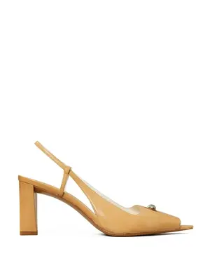 Tory Burch Pierced Peep Toe Slingback Pumps - Cantucci