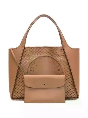 Stella McCartney Logo-perforated Tote Bag - Brown