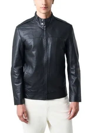 VELEZ Semi-loose Fit Sheep Leather Jacket - Black