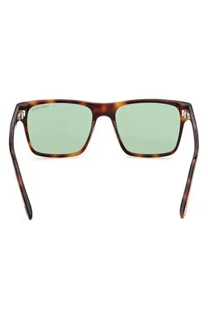 TOM FORD Square Sunglasses - Blonde Havana/green