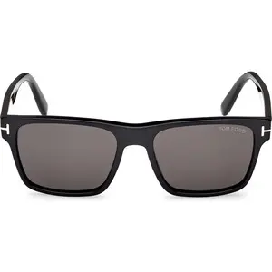 TOM FORD Square Sunglasses - Shiny Black Eco / Smoke Lenses