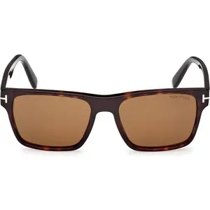 TOM FORD Square Sunglasses - Shiny Dark Havana Eco