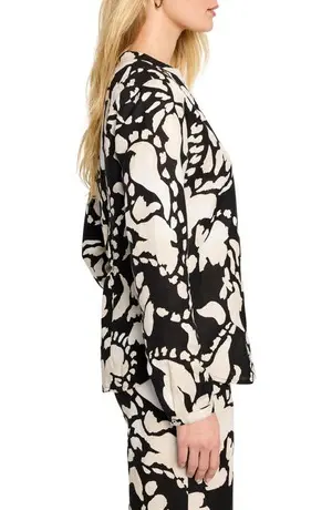 NIC+ZOE Evening Petal Linen Blend Top