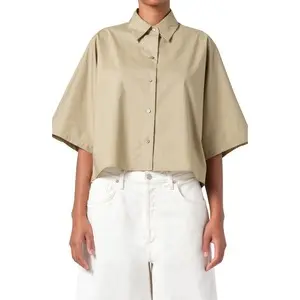 AGOLDE Merrin Cotton Poplin Shirt - Cocoon