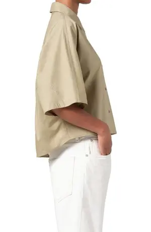 AGOLDE Merrin Cotton Poplin Shirt - Cocoon