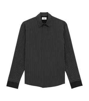 Saint Laurent Silk Striped Cassandre Shirt
