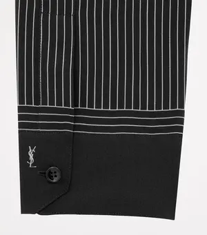 Saint Laurent Silk Striped Cassandre Shirt