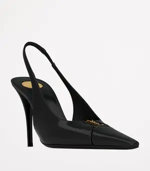 Saint Laurent Patent Leather Babylone Slingback Pumps 90 - Black