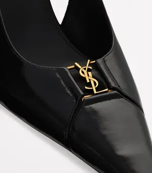 Saint Laurent Patent Leather Babylone Slingback Pumps 90 - Black