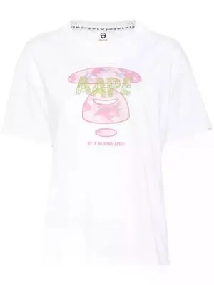 A BATHING APE Aape * Embroidered Logo T-shirt - White