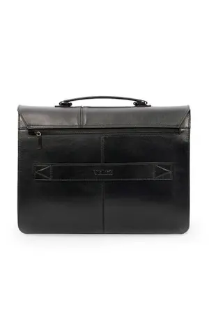 VELEZ Leather Laptop Bag - Black
