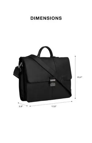 VELEZ Leather Laptop Bag - Black