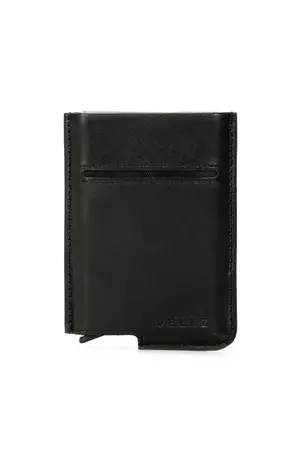 VELEZ Leather Mini Wallet Document Holder - Black