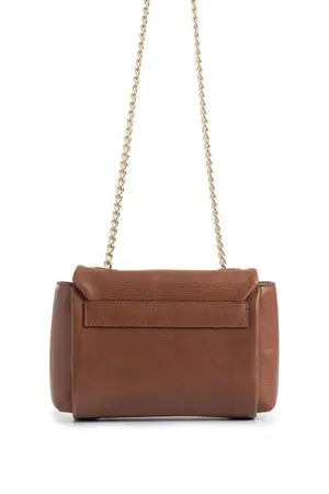 VELEZ Mini Lili Leather Bag With Chain Strap - Brown