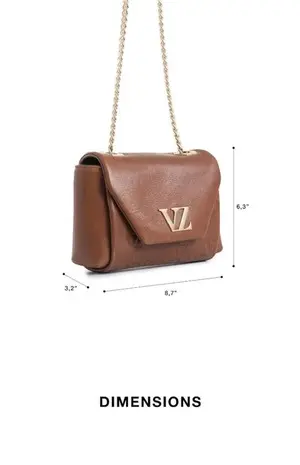 VELEZ Mini Lili Leather Bag With Chain Strap - Brown