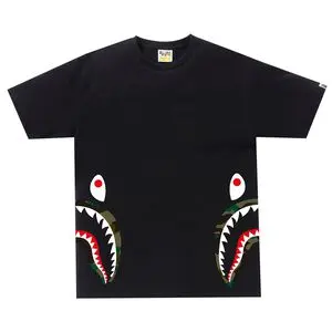 A BATHING APE 1st Camo Side Shark Tee /green - Black