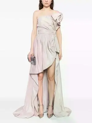 SAIID KOBEISY Strapless Taffeta Dress