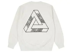 PALACE Outliner MIT Designer Crew Light Grey Marl