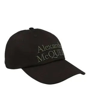 Alexander McQueen Logo Embroidered Baseball Cap - Black/khaki