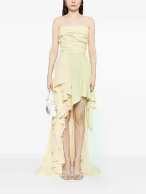 SAIID KOBEISY Linen High-low Dress