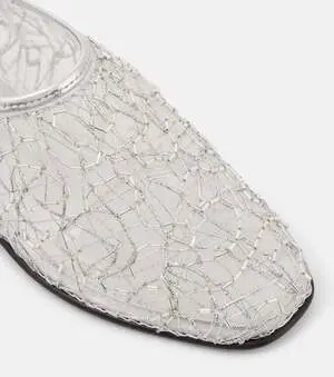 Simkhai Eden Metallic Lace Ballet Flats - Silver
