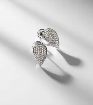 SUZANNE KALAN 18kt White Diamond Stud Earrings