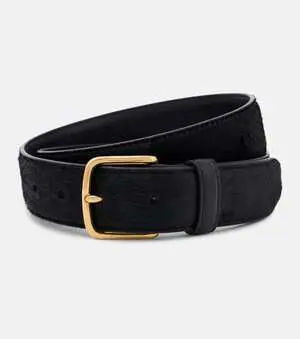 THE ROW Classic Calf Hair Belt - Black