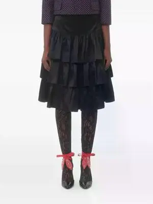 Valentino Garavani Satin Ruffle Skirt