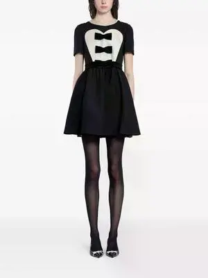 Valentino Garavani Crepe Couture Bow-detail Mini Dress - Black