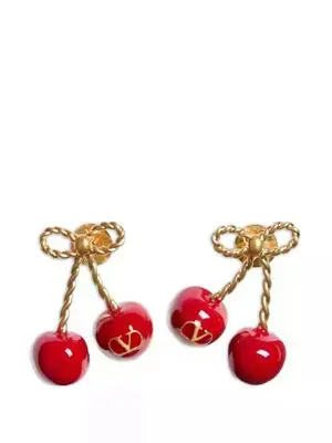 Valentino Garavani Cherryfic Stud Earrings Gold
