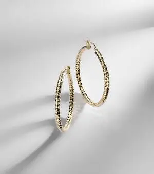 STONE AND STRAND 14kt Yellow Hoop Earrings