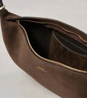 TOTEME Scooped Suede Shoulder Bag - Brown