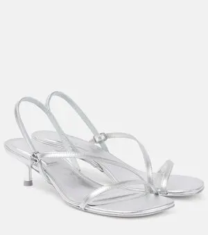 Simkhai Cedonia Leather Slingback Sandals - Silver