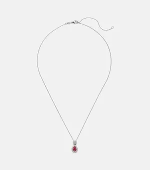 BUCHERER FINE JEWELLERY Classics 18kt White Gold Ruby And Diamond Pendant Necklace - Silver