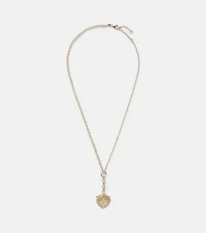 FOUNDRAE Heart Chain Necklace With Diamonds - Gold