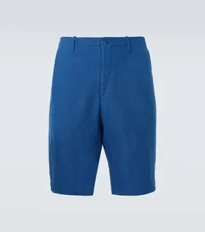 Fedeli Ajaccio Linen Bermuda Shorts - Blue