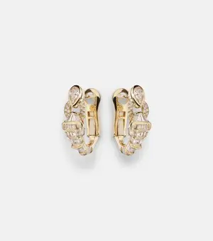 Shay Jewelry Serpentine 18kt Hoop Earrings With Diamonds - Gold