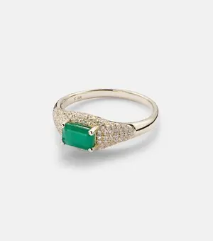 STONE AND STRAND 14kt Emerald And Diamond Ring - Gold