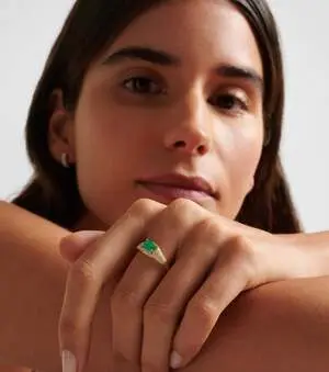 STONE AND STRAND 14kt Emerald And Diamond Ring