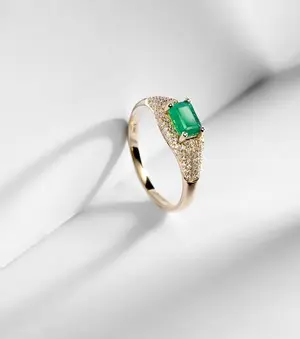 STONE AND STRAND 14kt Emerald And Diamond Ring