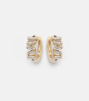 SUZANNE KALAN 18kt Yellow Diamond Huggie Earrings - Gold